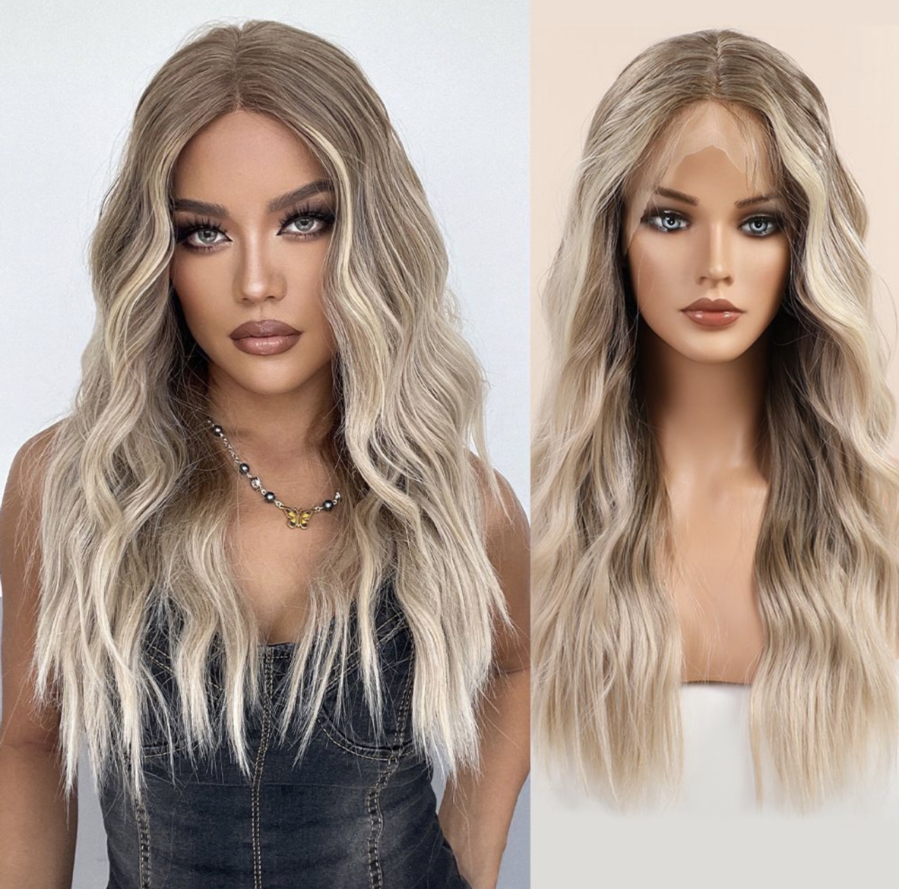 Synthetic T Part Balayage Wavy Wig Balayage Blondie One Size 66055 ...